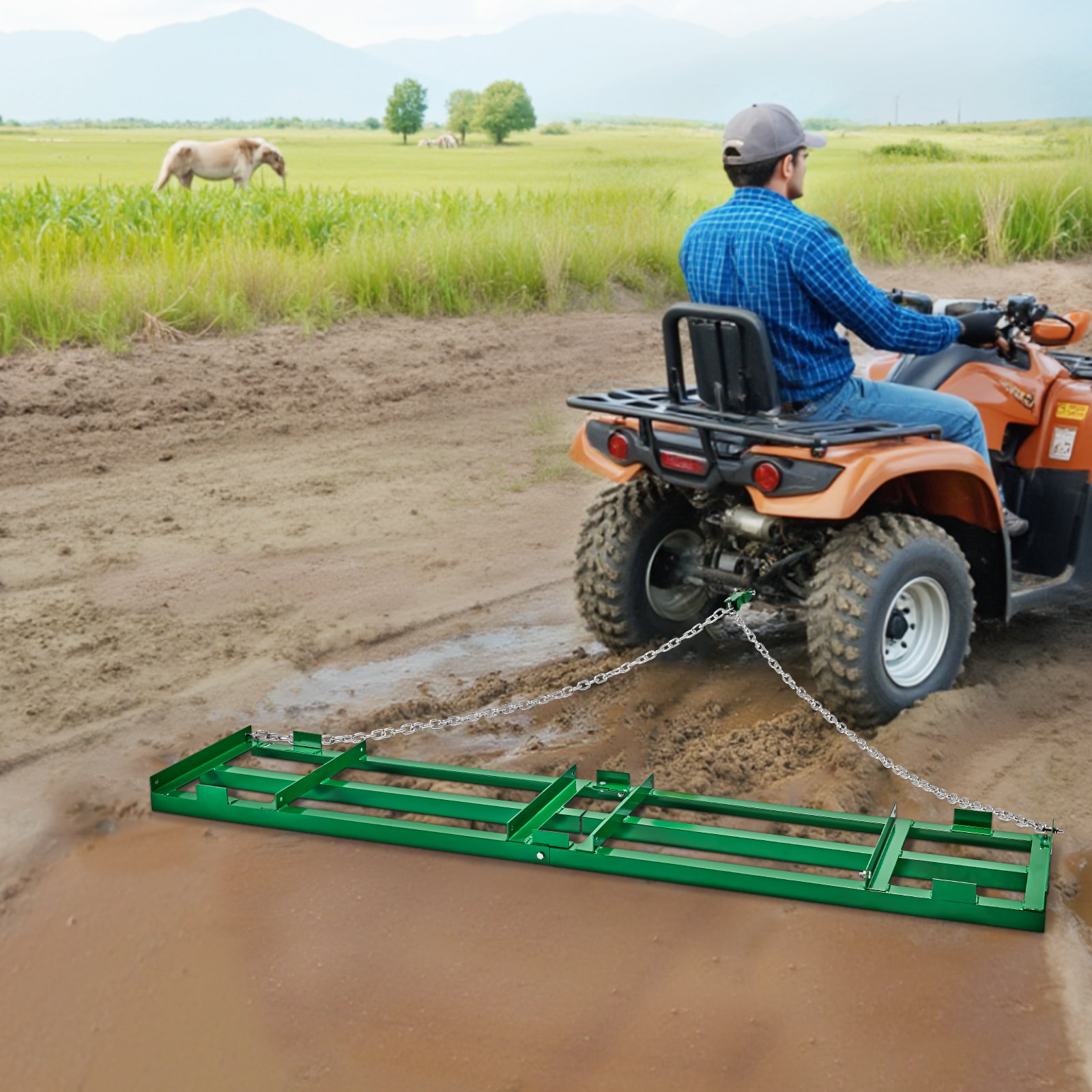 Stellweilan Tessberg Drag Harrow 8 ft Heavy Duty Tow Behind Drag Harrow ...