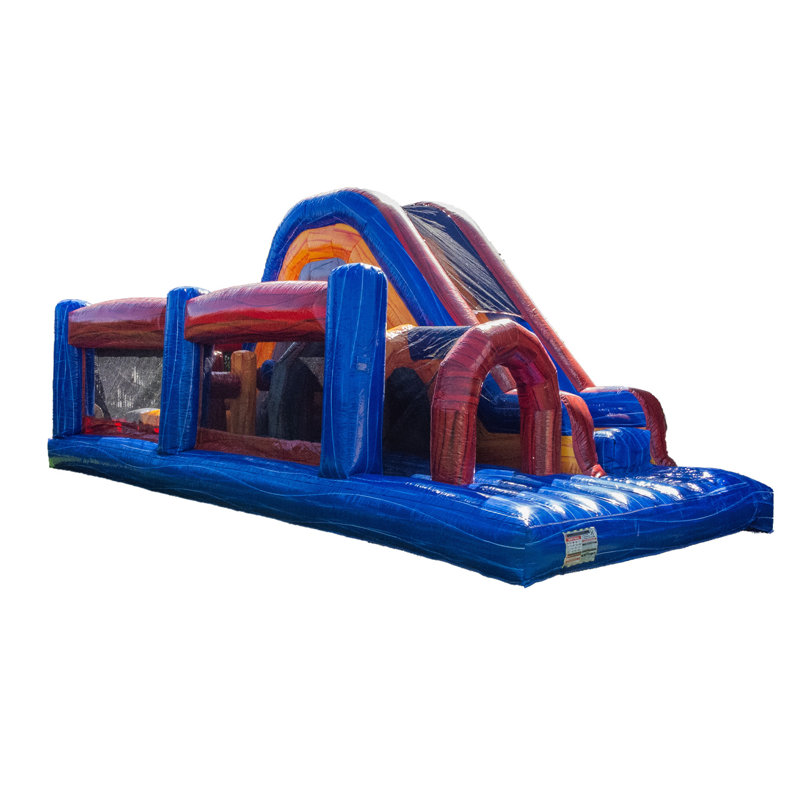 XJUMP Obstacle Course Bounce House with Slide (with Blower) | Wayfair