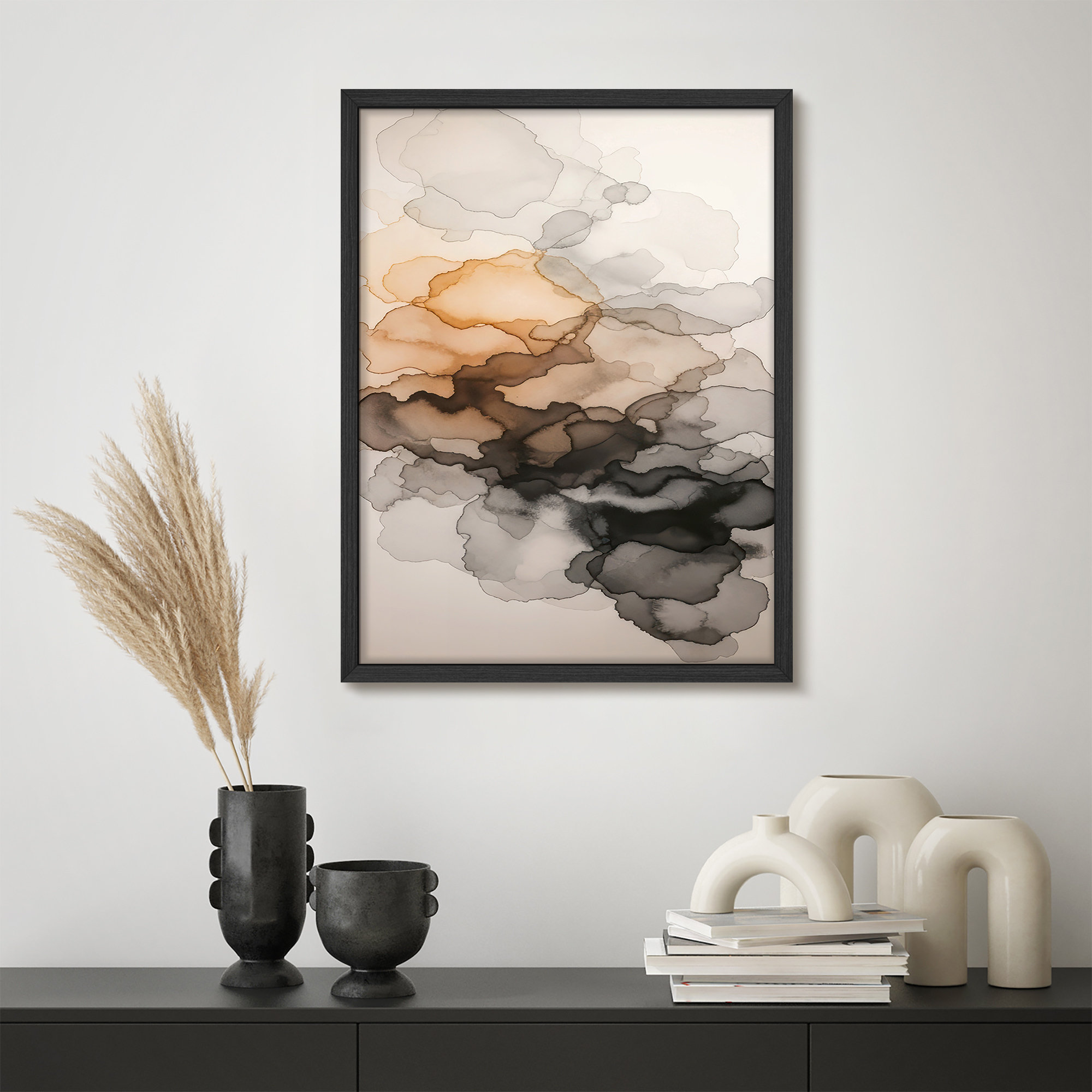 SIGNLEADER Framed Wall Art Abstract Print for Modern Home Decor ...