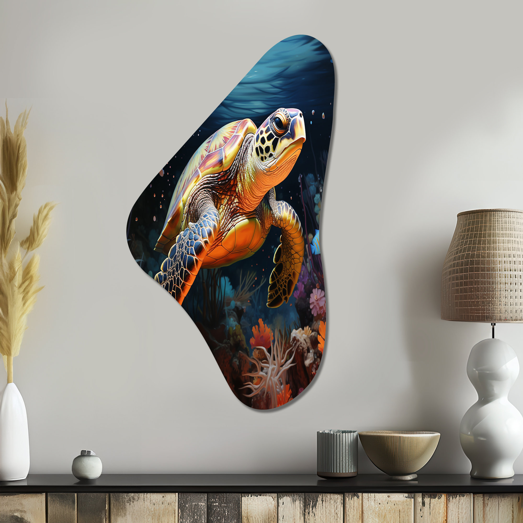 East Urban Home Hainesville - Marine Animals Boomerang Shape Metal Wall ...
