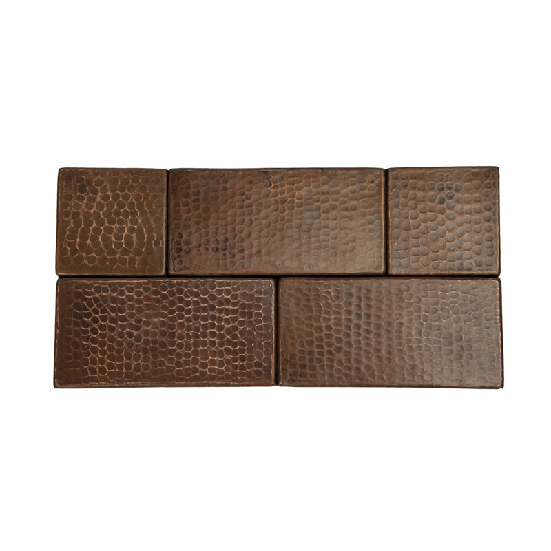 Premier Copper Products 3" x 6" Hammered Copper Tile & Reviews | Wayfair