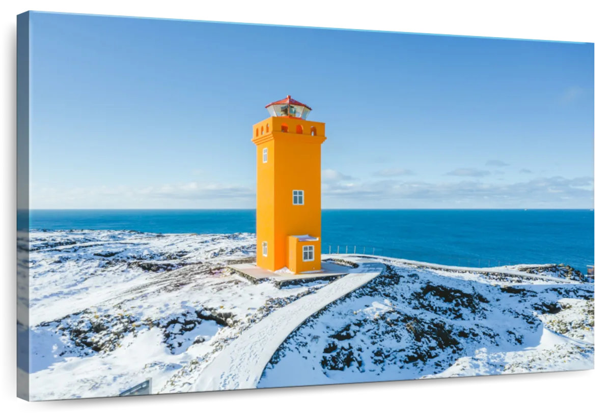 Breakwater Bay Aletra Winter At Svortuloft Lighthouse | Wayfair