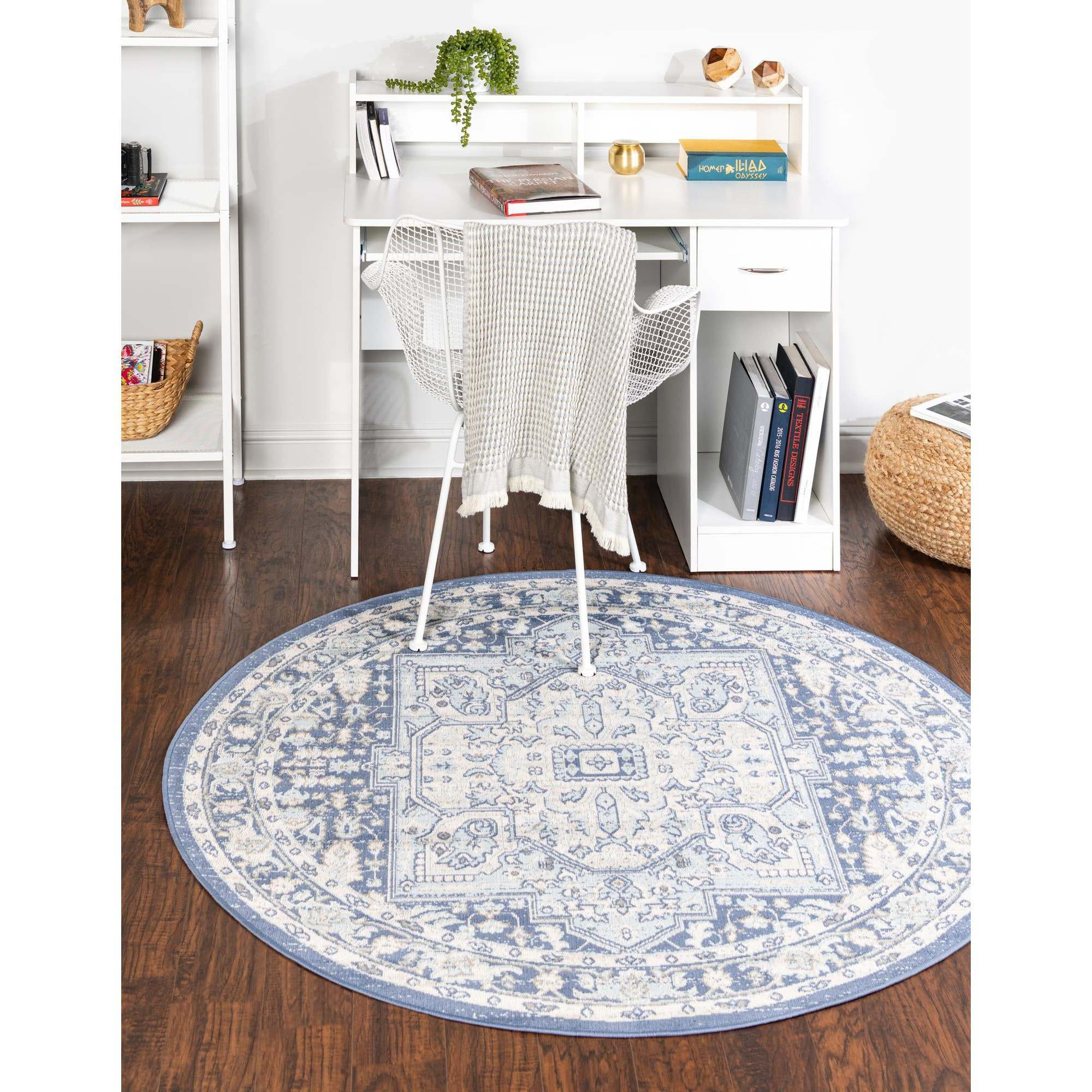 Bungalow Rose Shailena Oriental French Blue Area Rug & Reviews | Wayfair