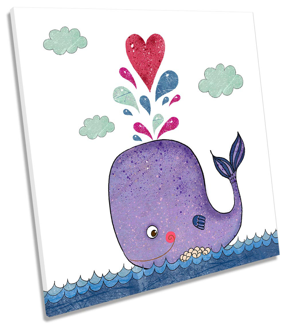 Happy Larry Happy Whale Bathroom - Wrapped Canvas Graphic Art | Wayfair.ie