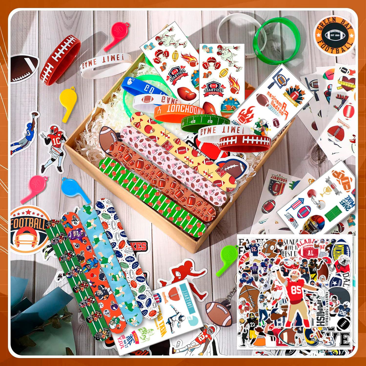 The Party Aisle™ Football Party Favors for Kids,122pcs All-In-One ...