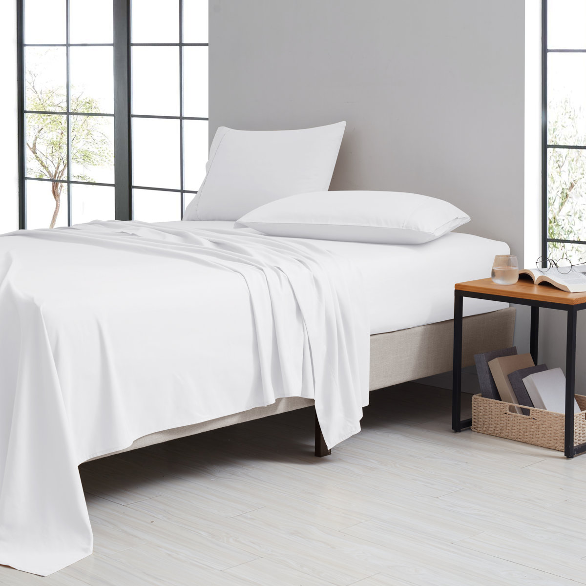 Bamboo Comfort Bamboo 1800 Thread Count 4 Piece Luxury Solid Sheet Set ...