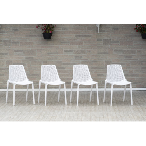 Modern White Outdoor Dining Chairs | AllModern