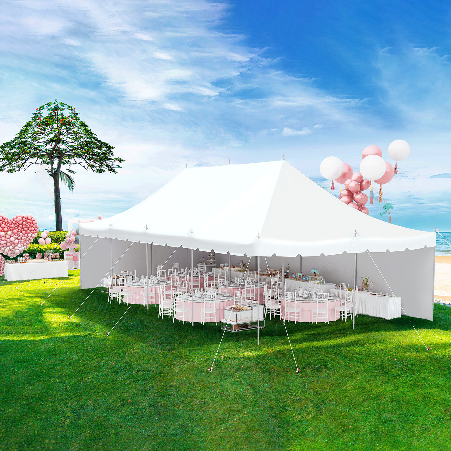 EROMMY 40 FT X 20 FT Steel Canopy | Wayfair