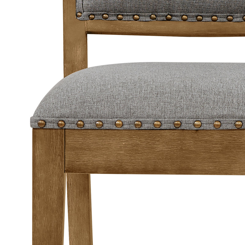 Latitude Run® Solid Wood Frame Upholstered Dining Chair with Nailhead ...