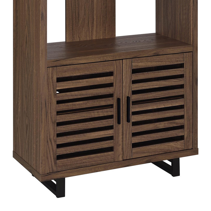 Loon Peak® Pernowne Walnut 71-inch 3-shelf Cabinet Bookcase | Wayfair