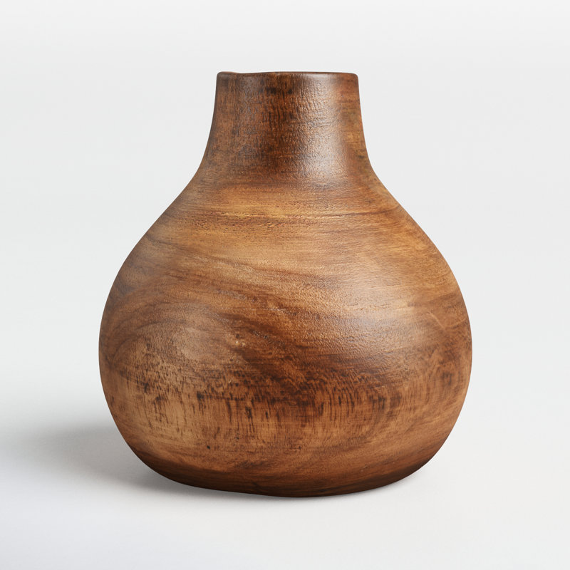 Birch Lane™ Mylo Brown 8'' Solid Wood Table Vase & Reviews | Wayfair