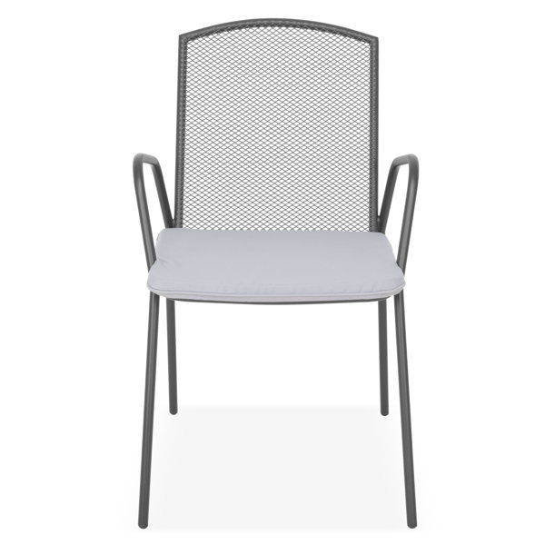 George Oliver Ewald Stacking Patio Dining Armchair with Cushion ...
