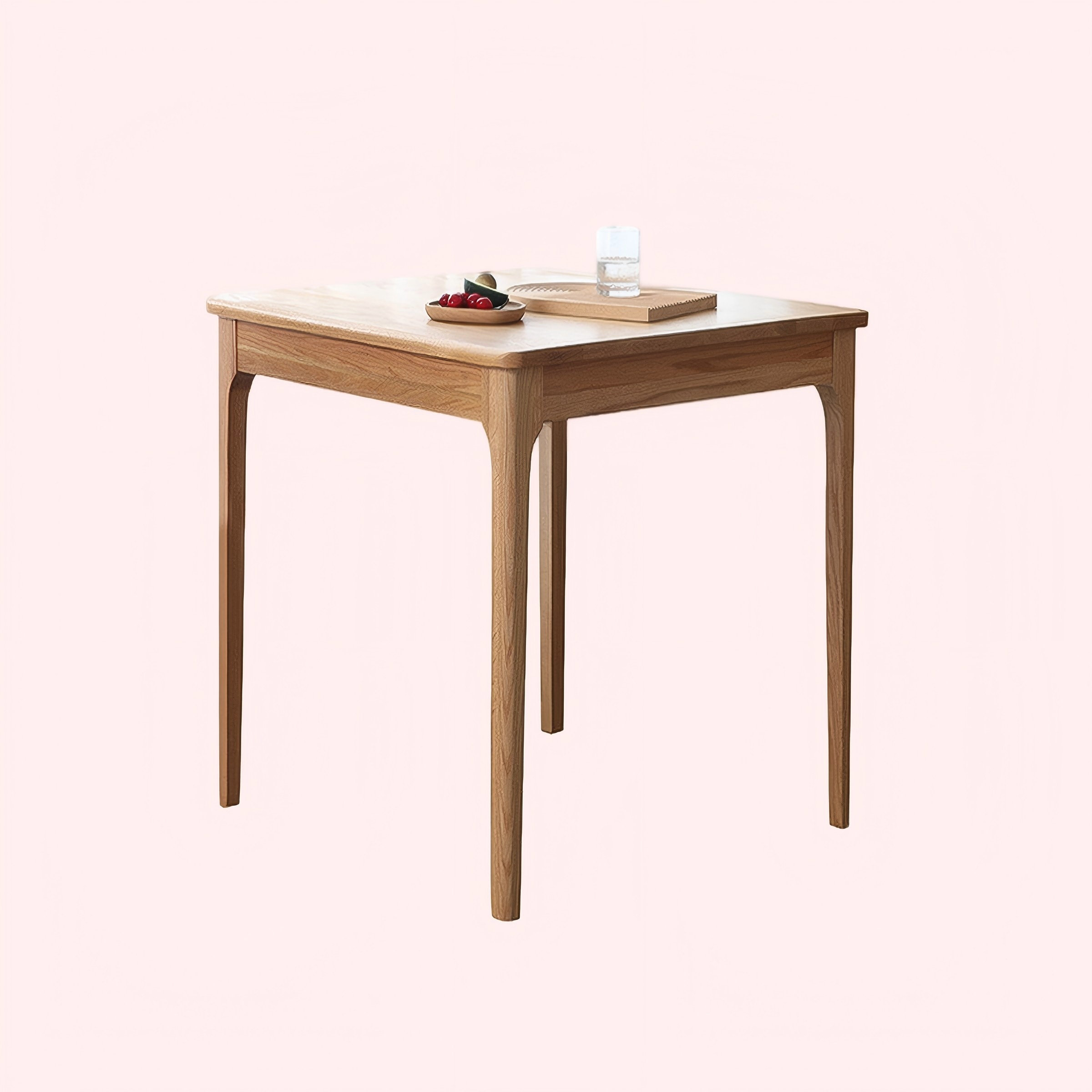 Red Barrel Studio® Casual and Minimalist Solid Wood Oak Square Table ...