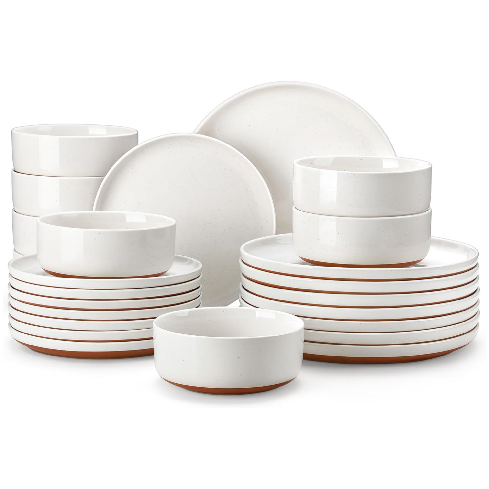 Hokku Designs Plates And Bowls Sets, 24 Pieces Modern Ceramic ...