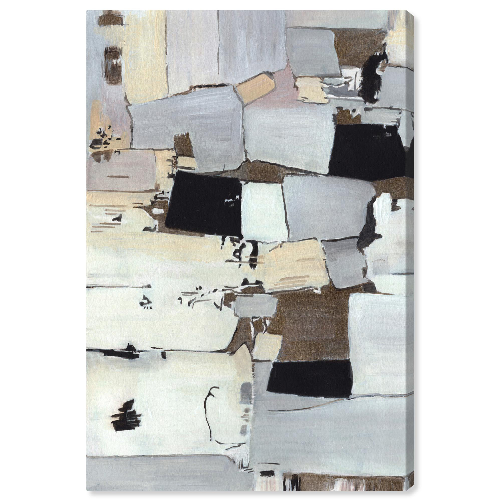 Art Remedy Luminous Grey Shades I Canvas Geometric Abstract by Art ...