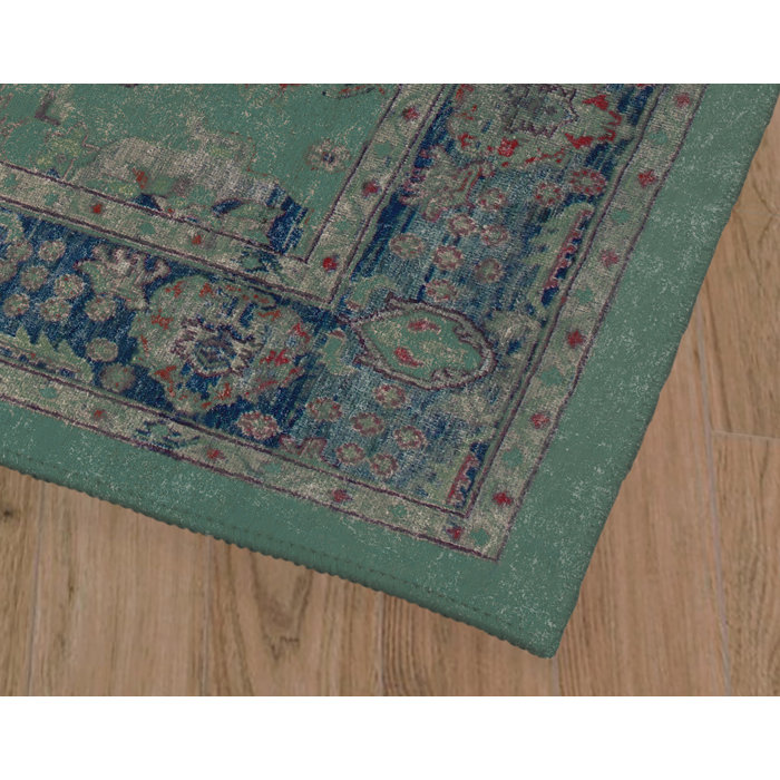 Bungalow Rose Dali Green/Blue Indoor/Outdoor Rug | Wayfair
