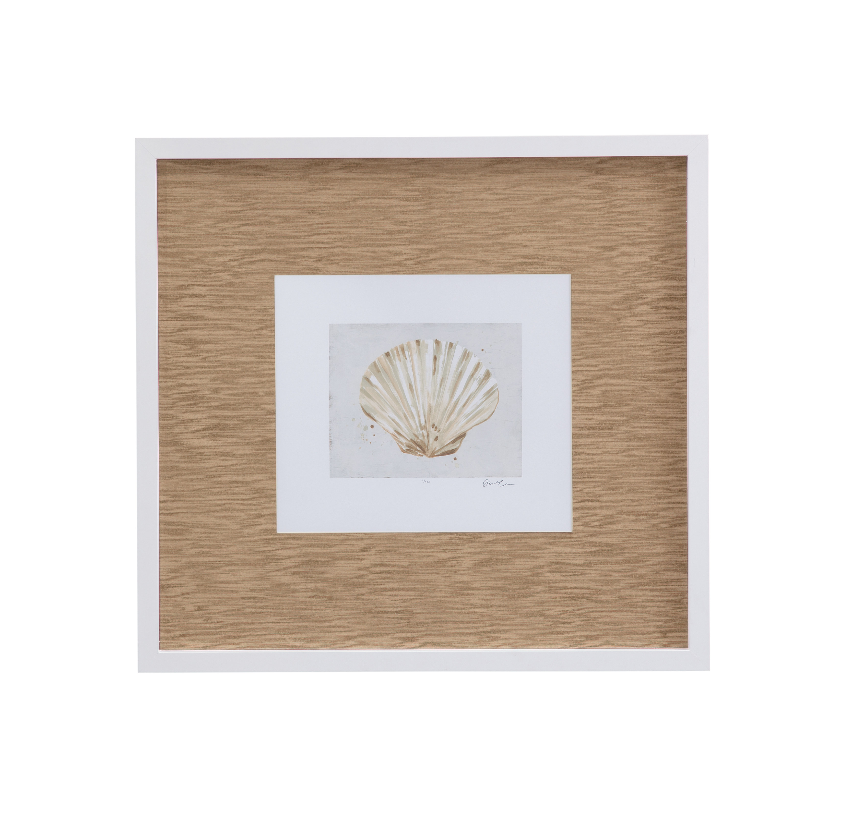 Highland Dunes Neutral Shell Fresco IV Framed Print | Wayfair