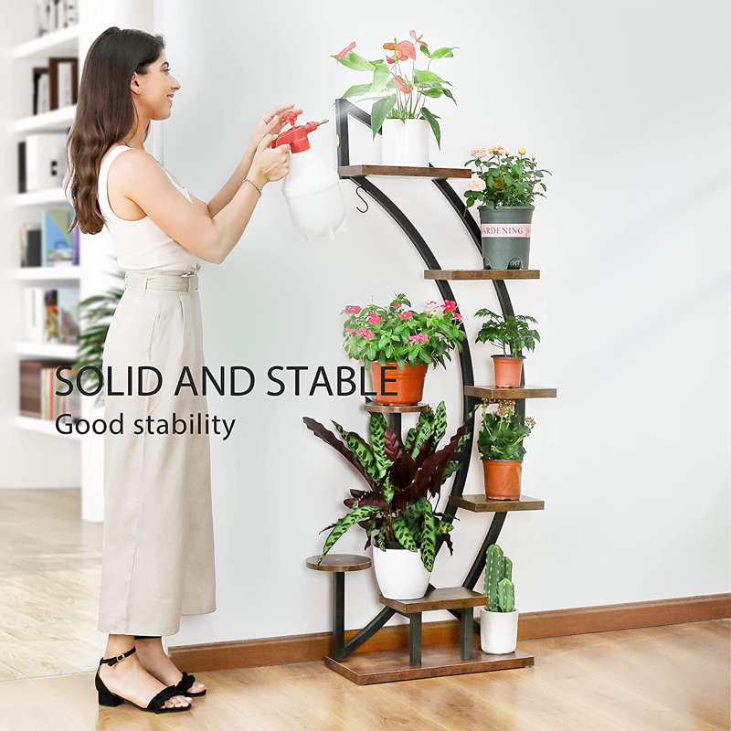 Latitude Run® 6-Tier Curved Plant Stand with Hanger & Reviews | Wayfair