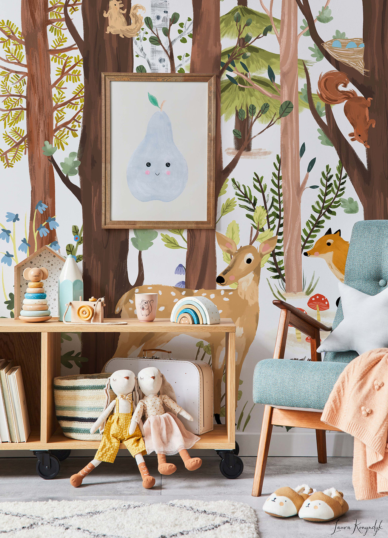 Room Mates Forest Animal Hide & Seek Peel & Stick Wall Mural | Wayfair