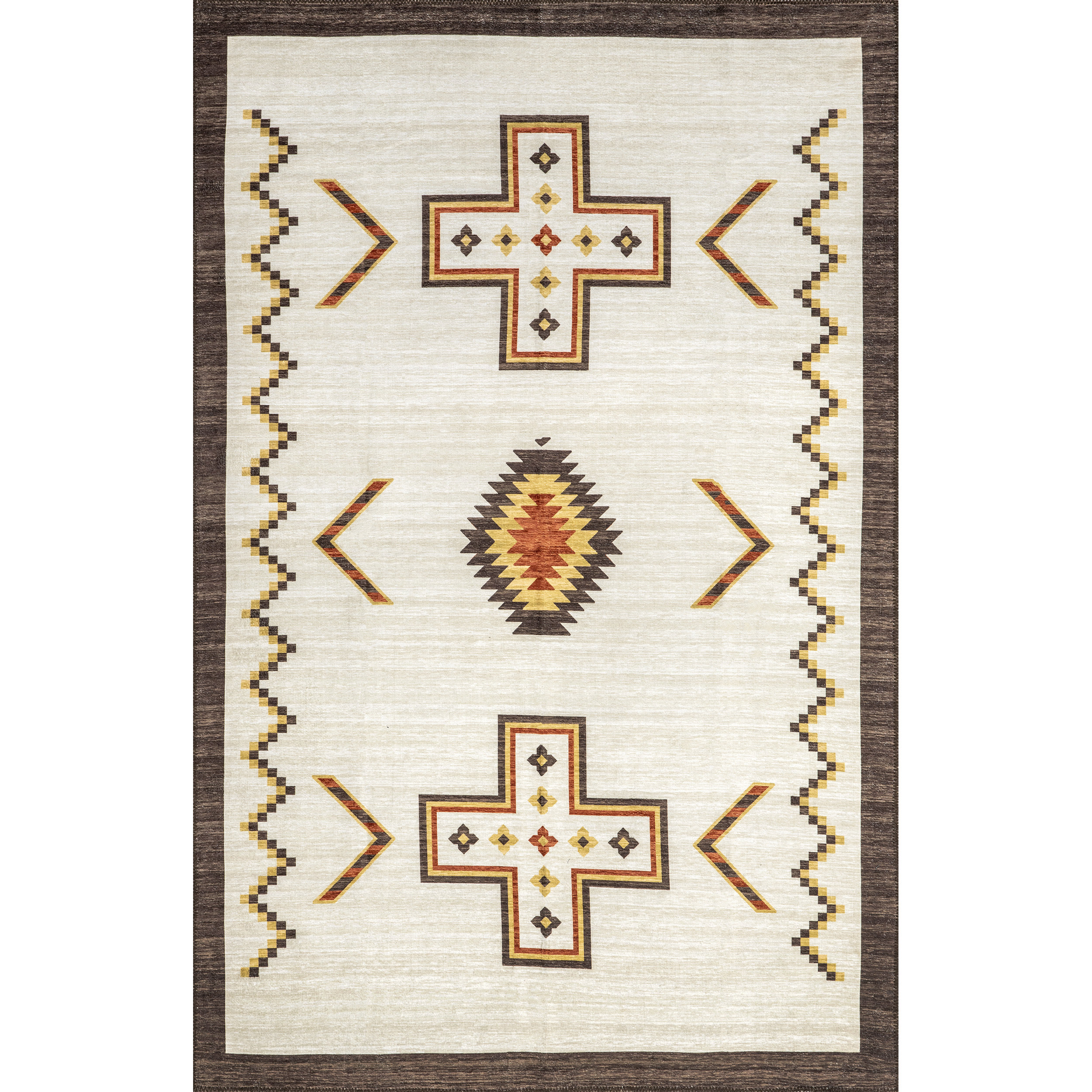 Union Rustic Colbie SpinClean Tribal Machine Washable Area Rug | Wayfair