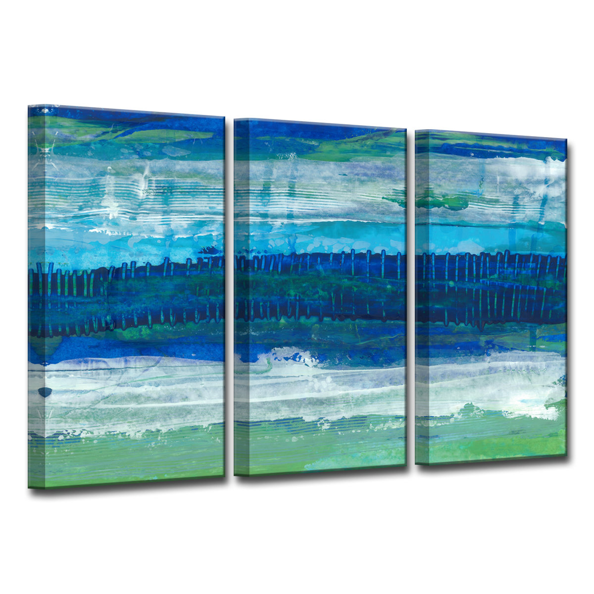 Brayden Studio 'Deeper Ocean Layers' - Wrapped Canvas Multi-Piece Image ...