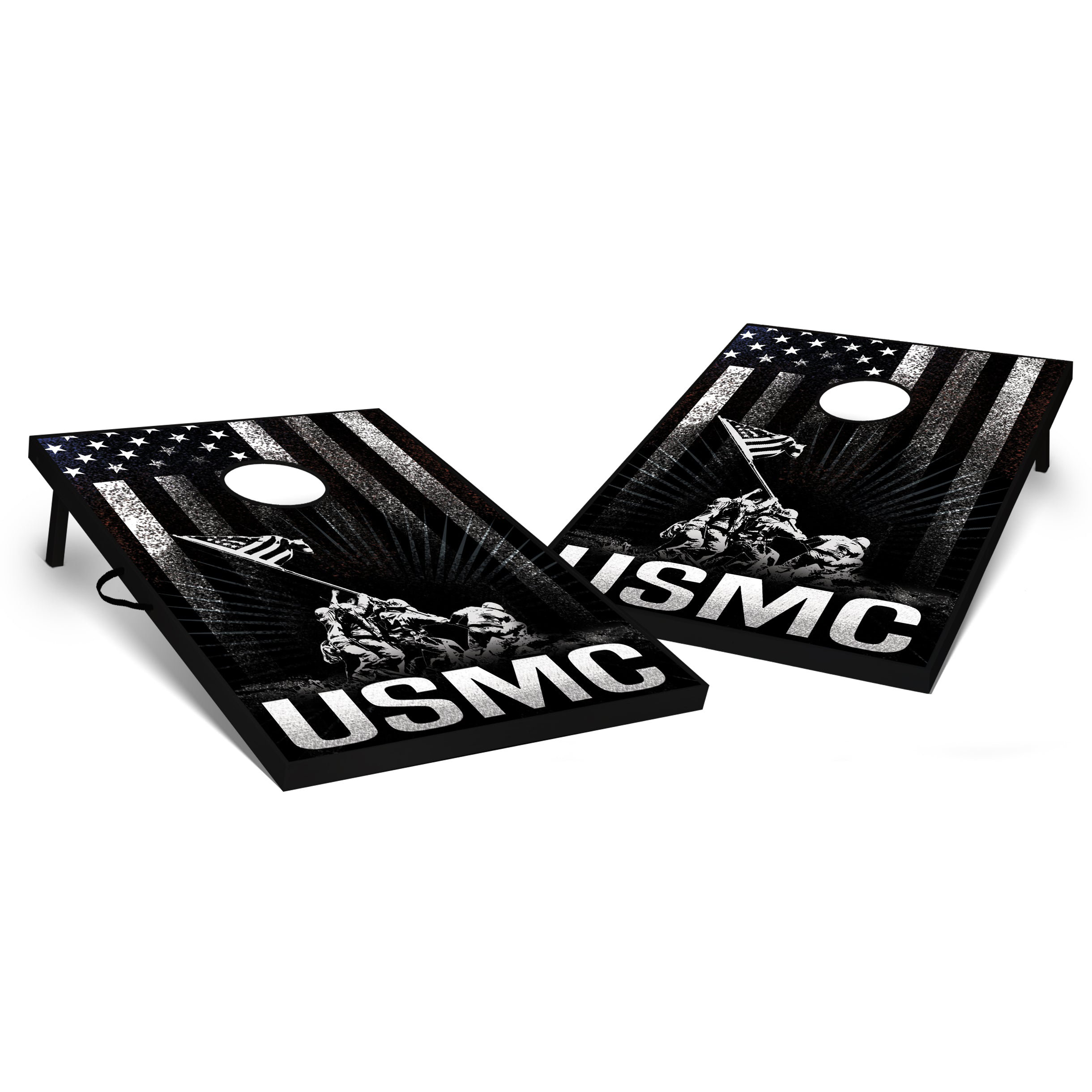 East Urban Home 2' X 3' USMC Hanging Stripes Tailgate Size Cornhole Set ...