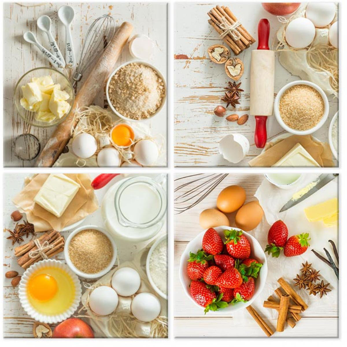 East Urban Home Sweet Kitchen - 4 Piece Wrapped Canvas Print Set | Wayfair