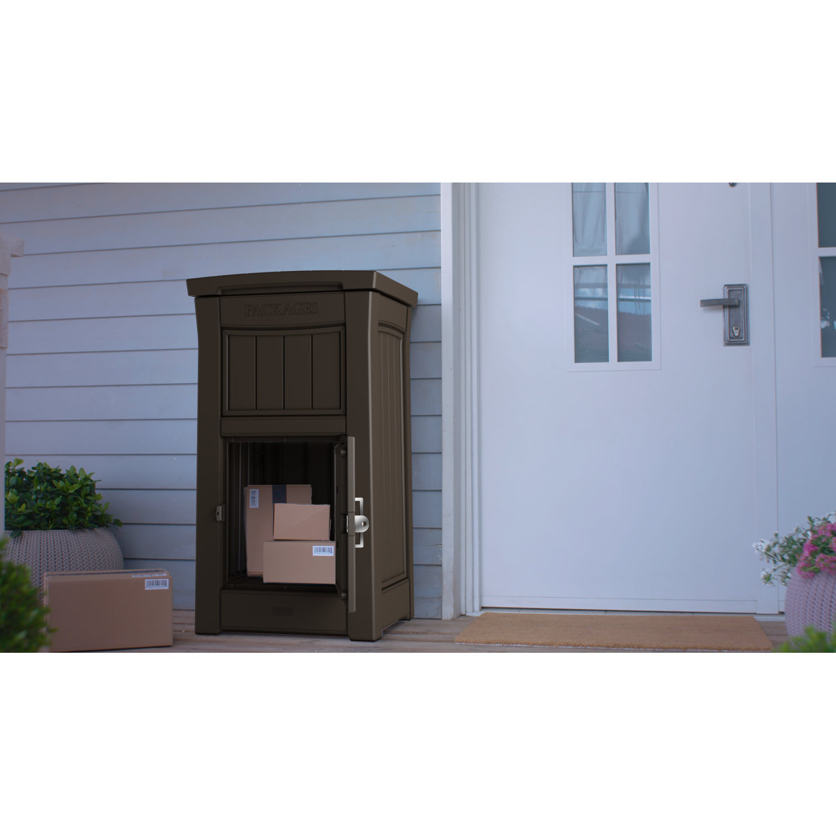 Keter Secure Outdoor Package Delivery Lockable Box For Porch Or Office ...