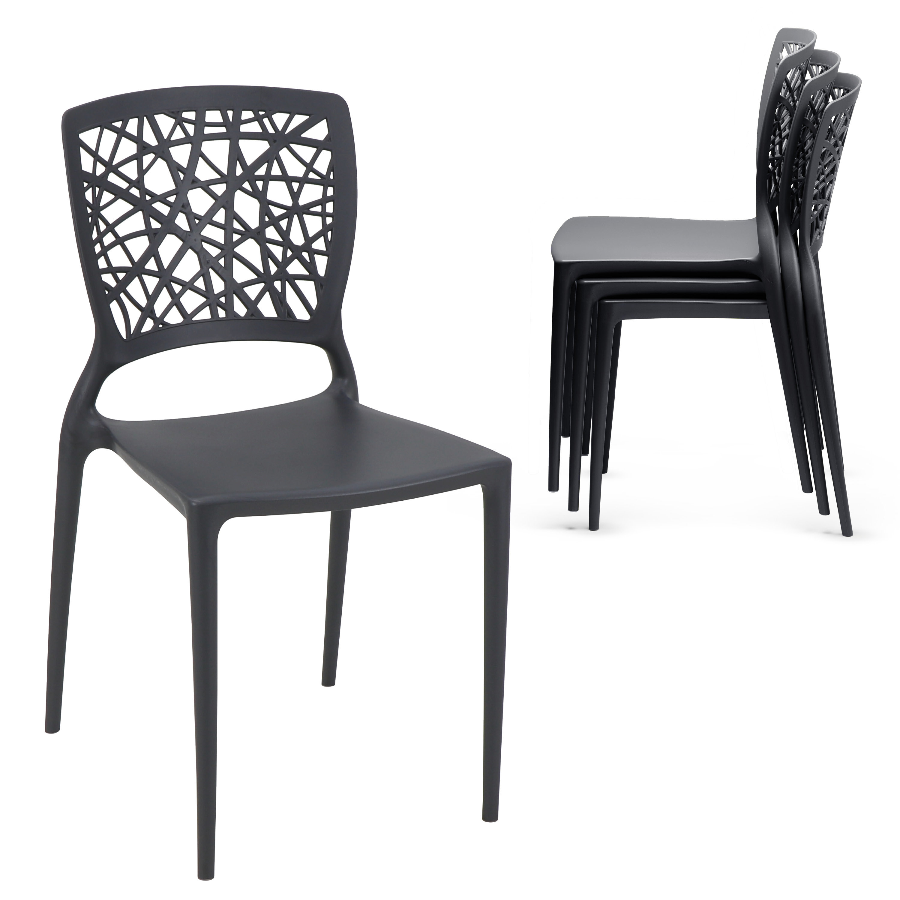 Tramontina Joana Stackable Dining Chairs – Contemporary Style Seating ...