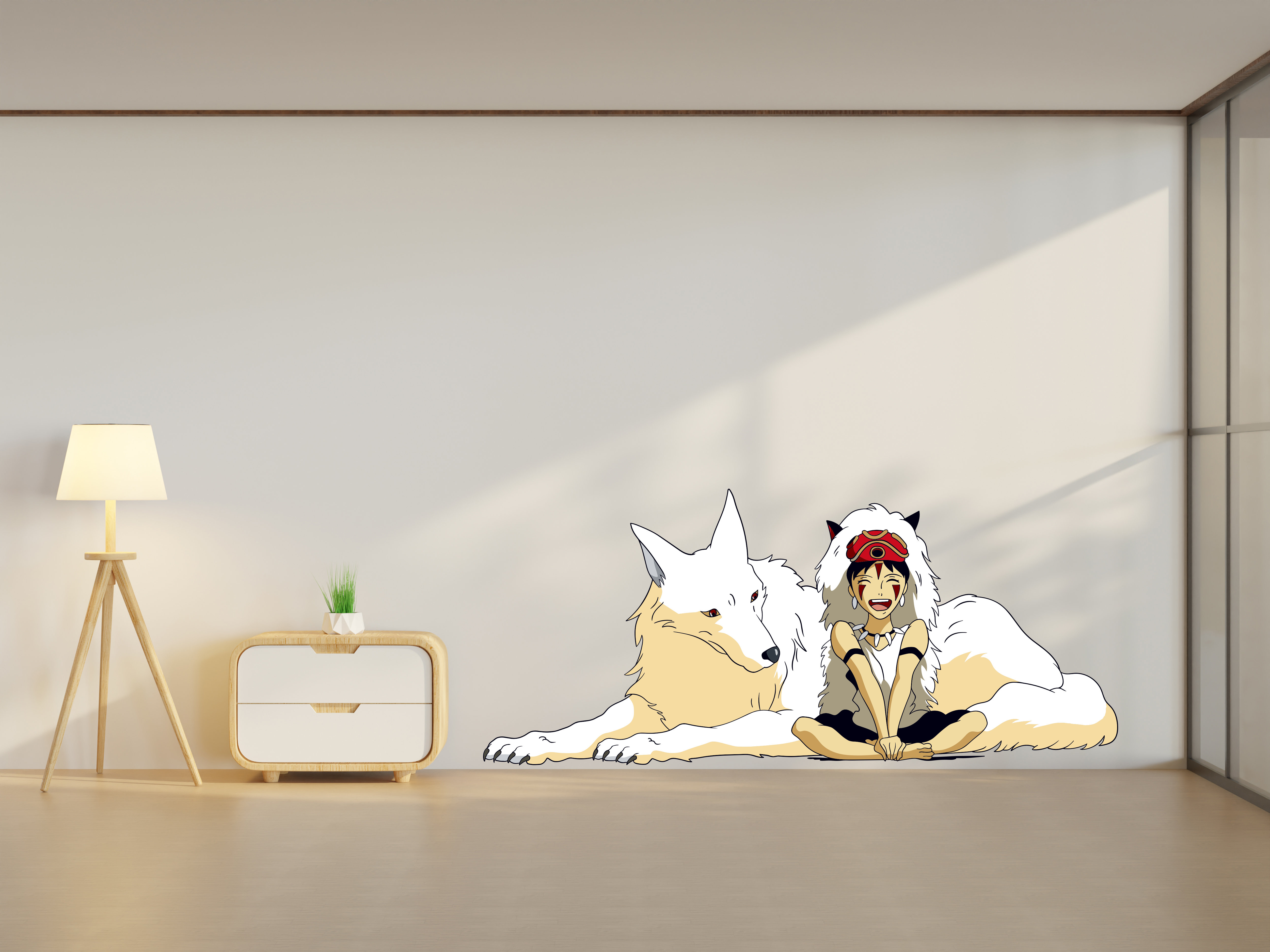 Stickalz Anime Princess And Wolf Wall Decal, Wolf Wall Sticker | Wayfair