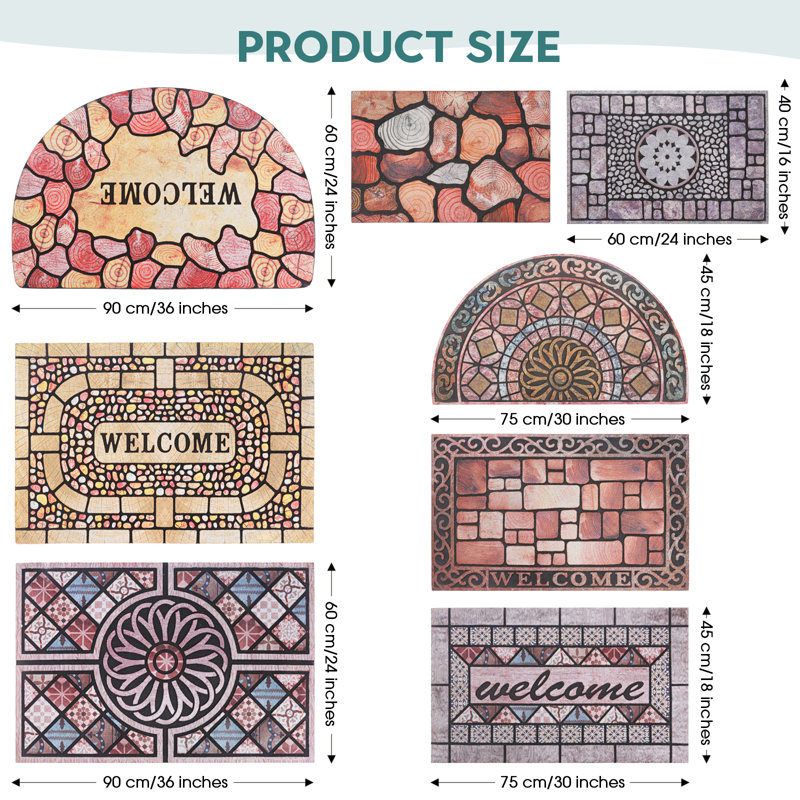 Winston Porter Heavy Duty Outdoor Door Mat Indoor Enterway Rug Entrance ...