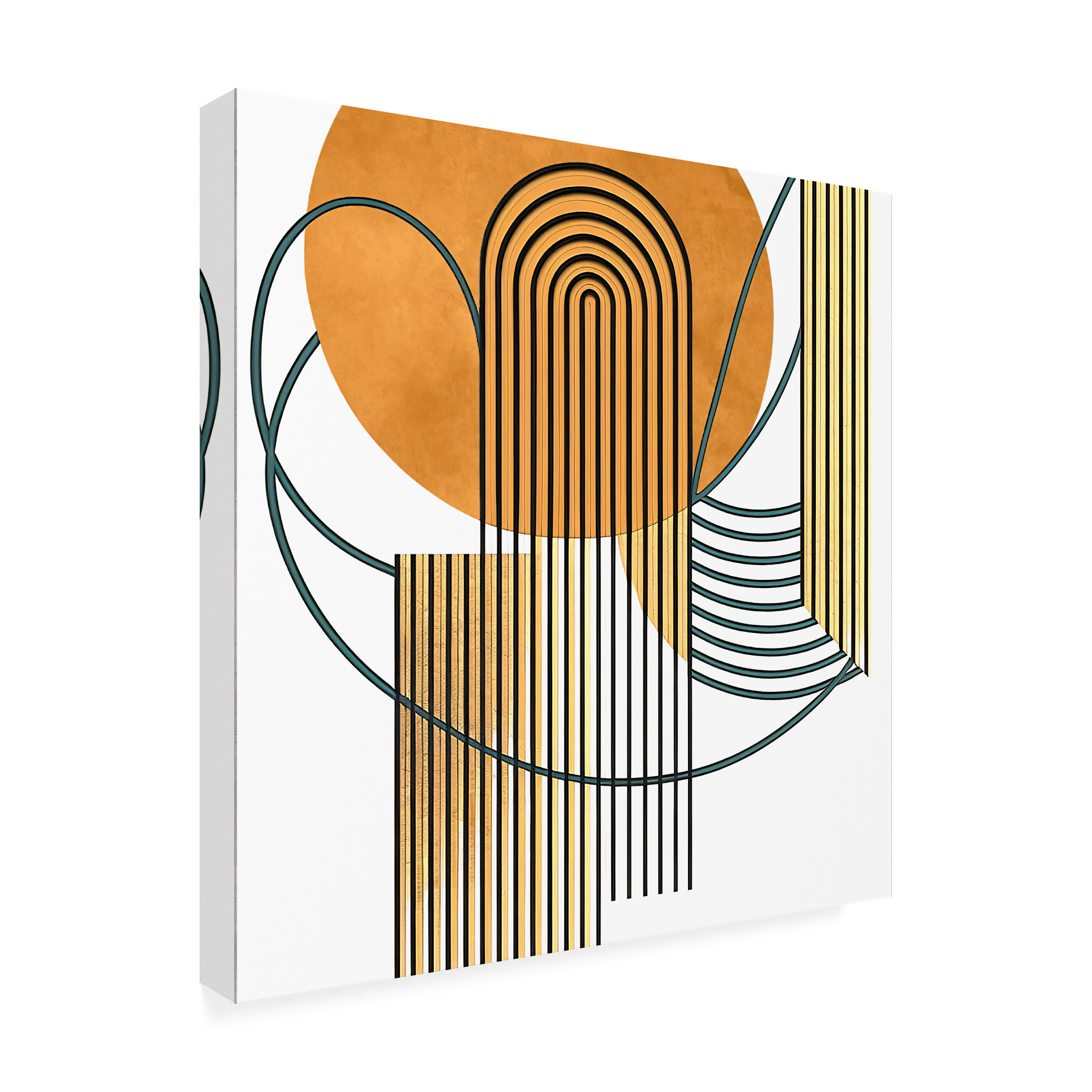 Trademark Fine Art Abstract Mid Century Abstract Painting 1 On Canvas ...