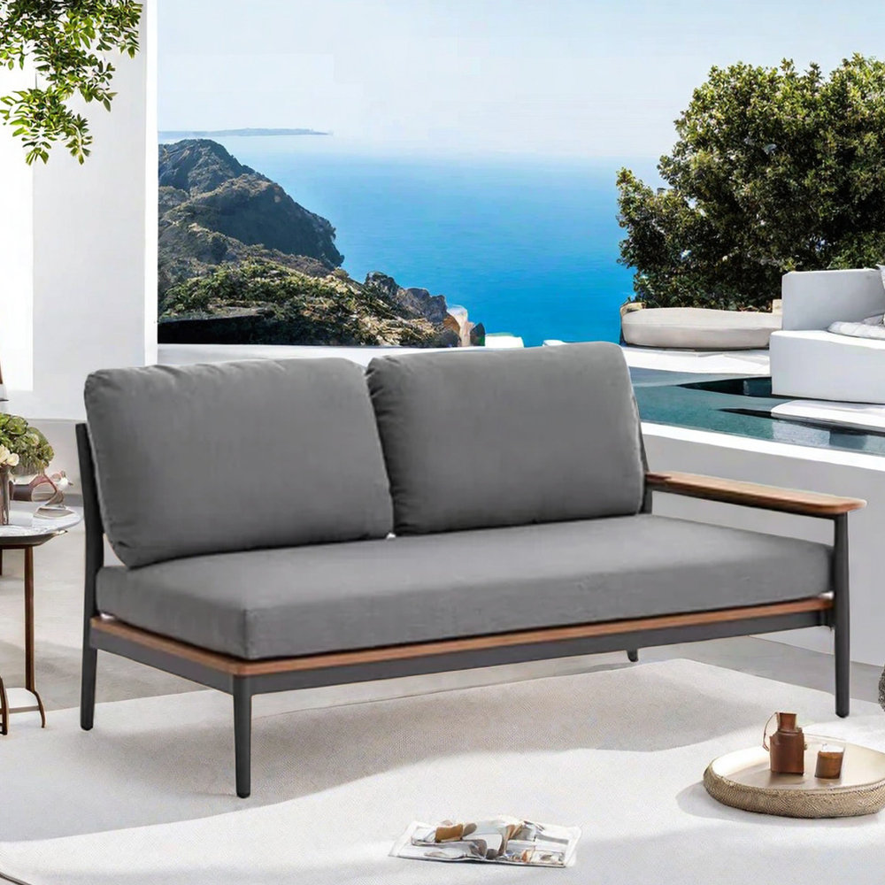 Hokku Designs Telethia 65.35'' Fabric Outdoor Loveseat | Wayfair