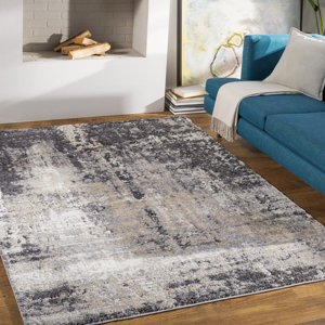 17 Stories Babbie Abstract Black/Gray Area Rug "& Reviews" | Wayfair