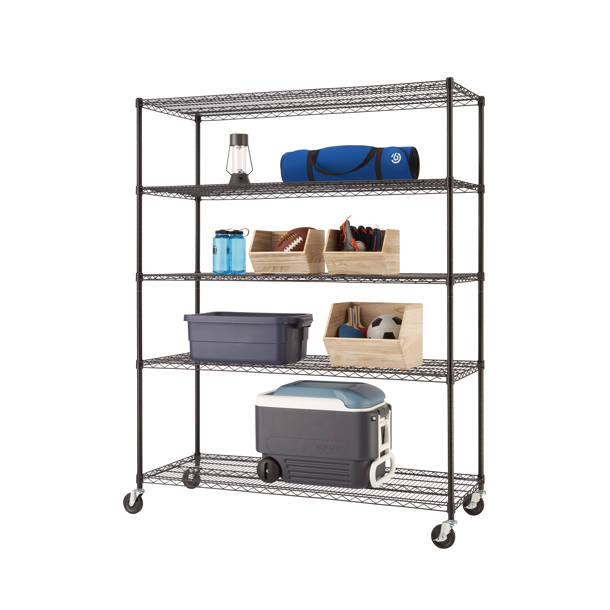 Rebrilliant Maxden 46'' W Height Adjustable Shelving Unit with Wheels ...