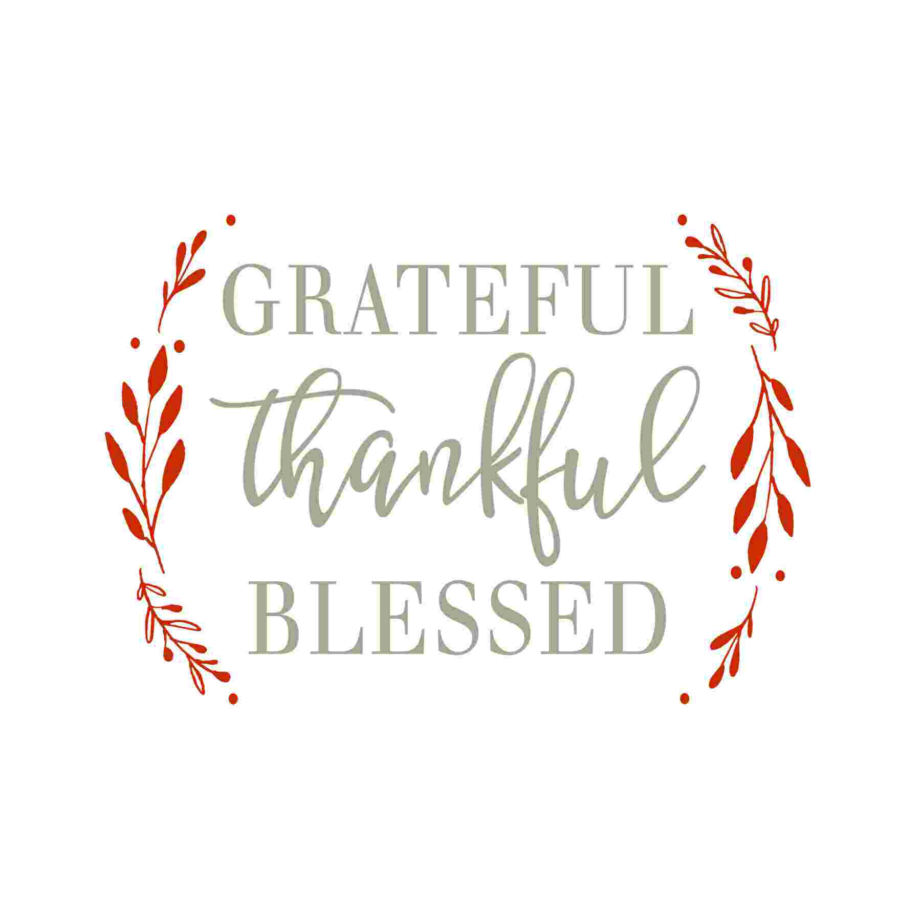 Trinx Grateful Thankful Blessed Tan And Orange - Wrapped Canvas Print ...