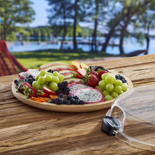 Farberware Build-A-Board 14 in. Round Bamboo Charcuterie Board with ...