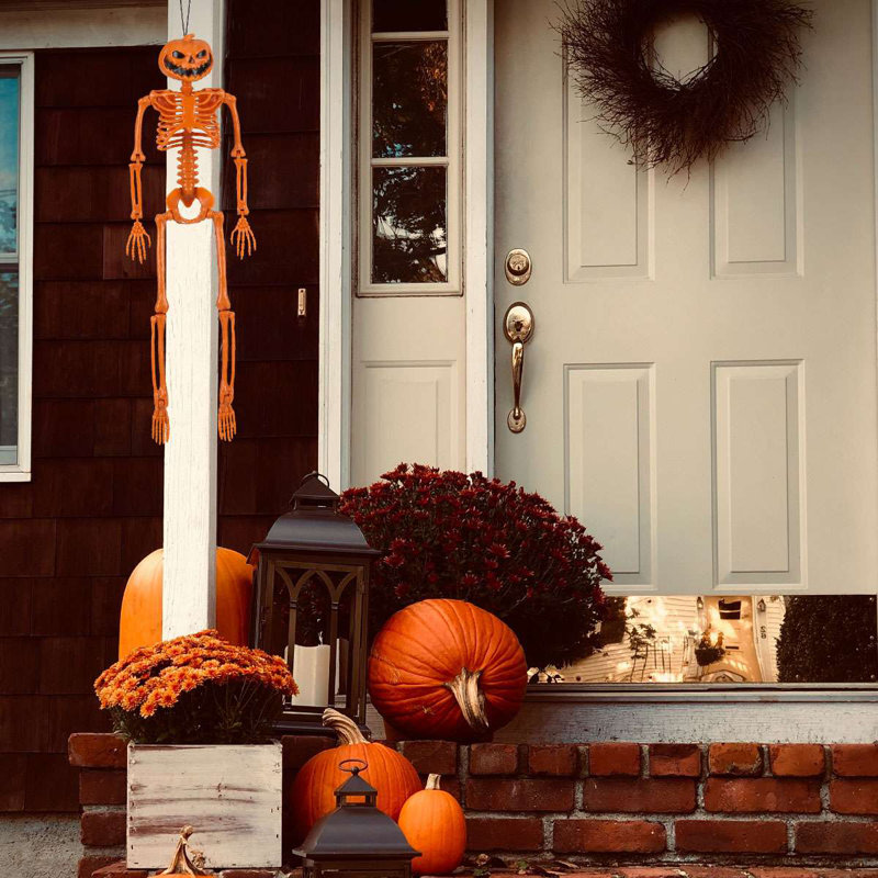 The Holiday Aisle® Set of 2 Halloween Skeleton Decorations Posable ...