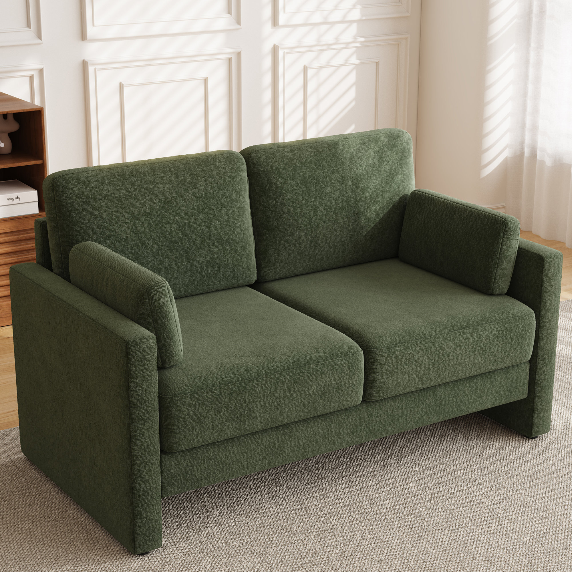 Latitude Run® Nyell 58.66'' Square Arms Loveseat | Wayfair