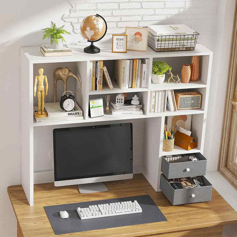 Hokku Designs Desktop Bookshelf,High-Capacity Desk Hutch Organizer ...