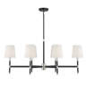 Ebern Designs Timiki 6-Light Linear Chandelier In Matte Black With Warm ...