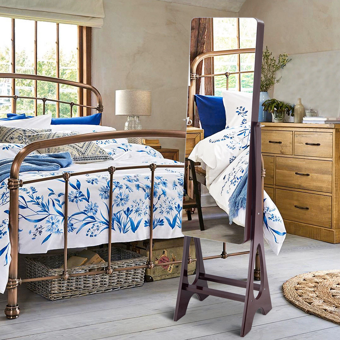 Red Barrel Studio Nikolai Free Standing Jewelry Armoiré with Mirror ...