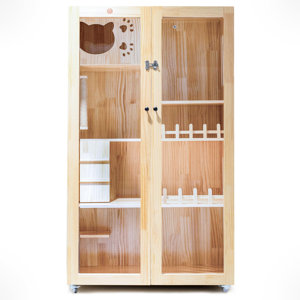 Latitude Run® Cat House, Double Door, Multi-Feature Luxury Cat Villa ...