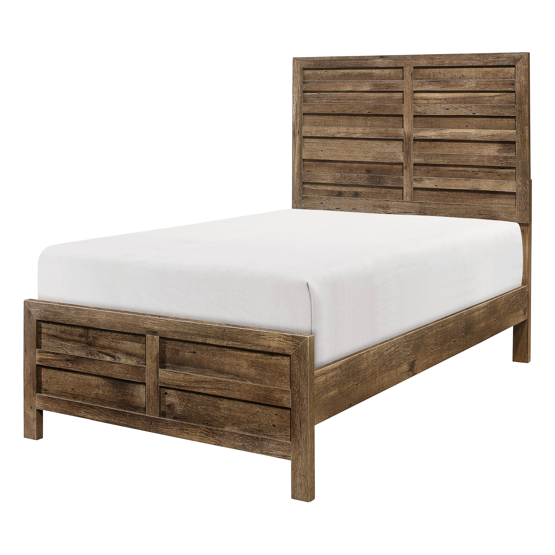 Latitude Run® Full Size Rustic Bed Frame In Weathered Pine Finish ...