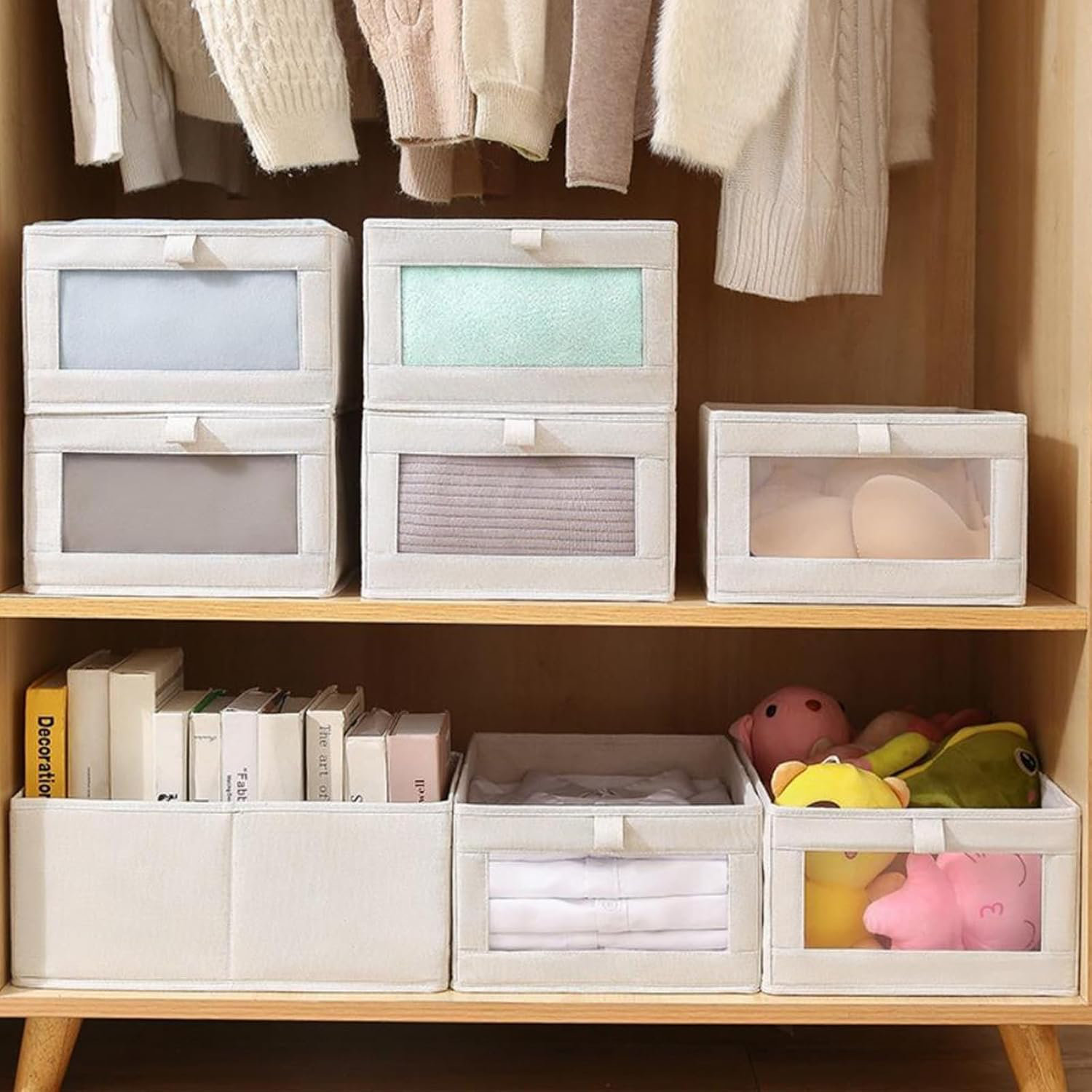 Ebern Designs 4 Pack Linen Closet Organizers And Storage Foldable - Wayfair Canada