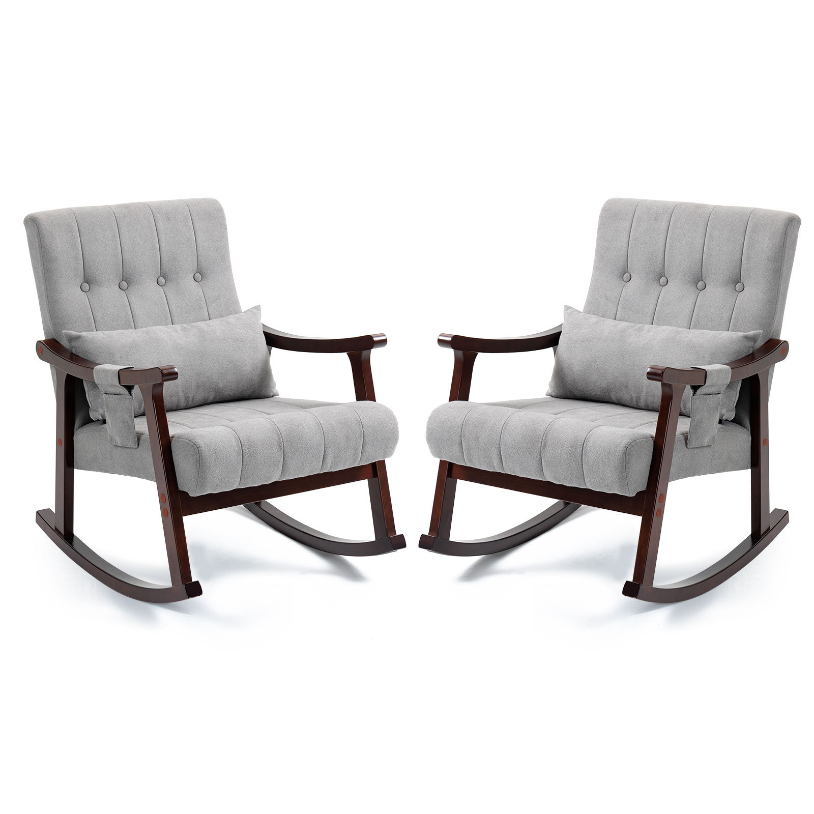 Lark Manor™ Polyester Upholstered Rocking Chair With Massage Lumbar ...