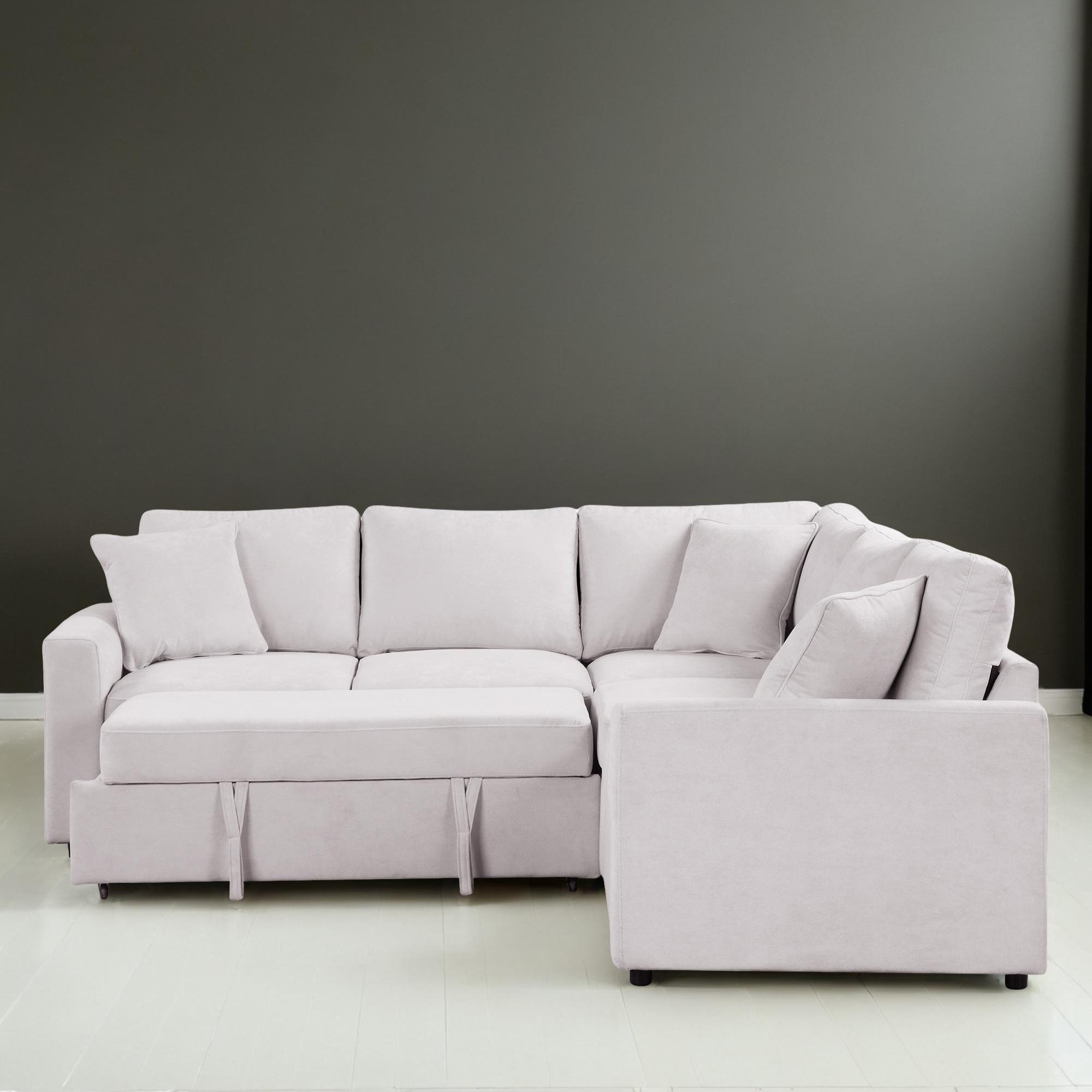 Latitude Run® 100" Wide L-Shaped Modular Sleeper Sectional Sofa Bed ...