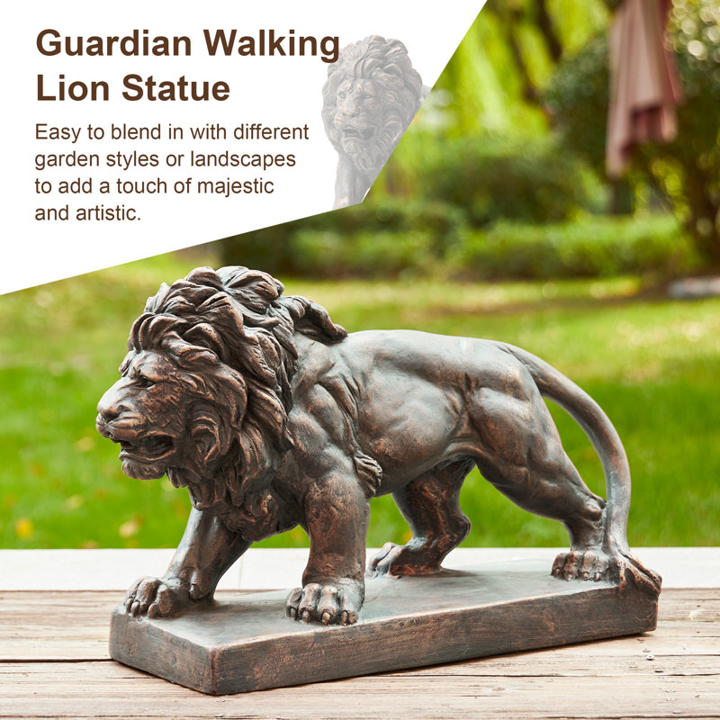 Astoria Grand Lokman Lion Animals Magnesium Oxide Garden Statue | Wayfair