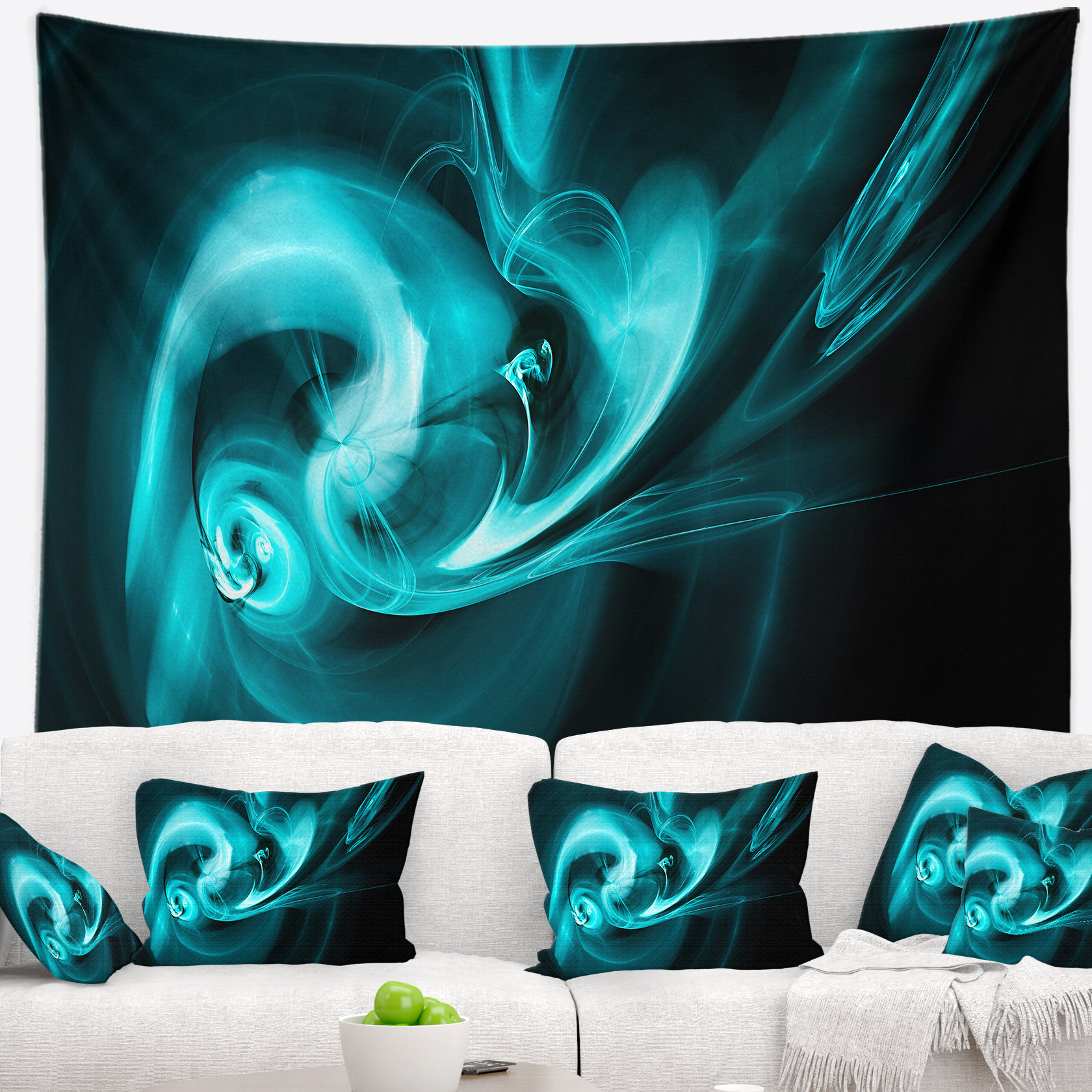 The Twillery Co.® Corwin Abstract Colored Smoke Pattern Tapestry | Wayfair