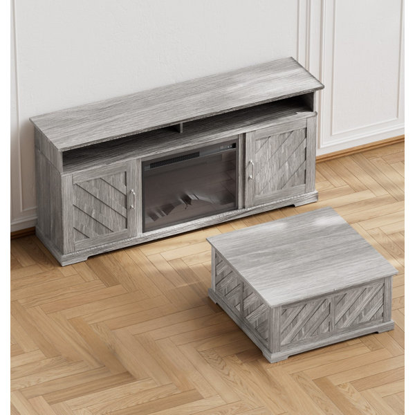 August Grove® Coffee Table And Stove Tv Cabinet Composite Product | Wayfair